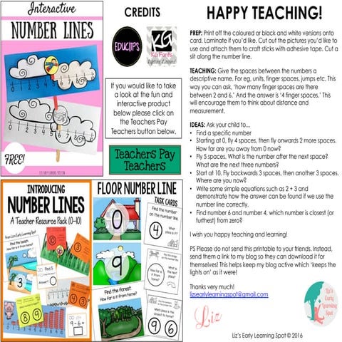 Interactive number lines | PDF | Drawing and Sketching | Arts and Crafts