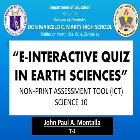 Electronic Interactive Quiz 1 (EARTH SCIENCES) Plate tectonics | PPTX