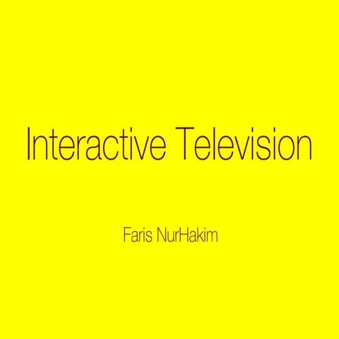 Interactive television (i tv) | PDF