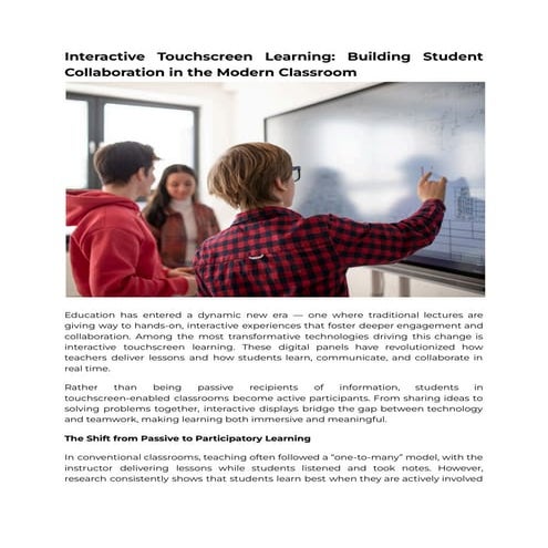 Interactive Flat Panel: The Future of Education | PDF