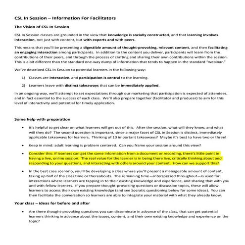 Interactive webinar suggestions and guidance | DOC