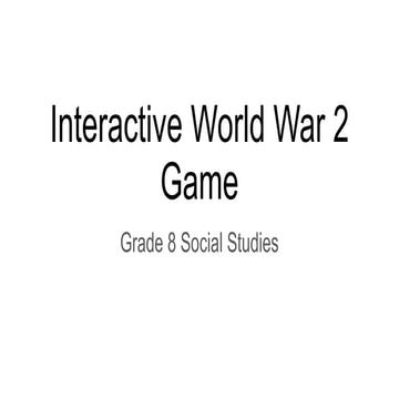 Interactive World War 2 game for middle school students pptx | PPTX