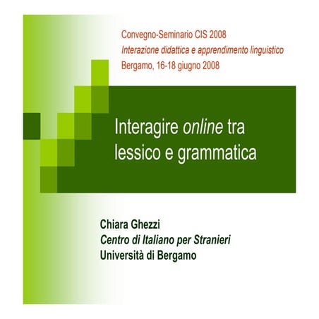 Interagire online tra lessico e grammatica | PDF | Education