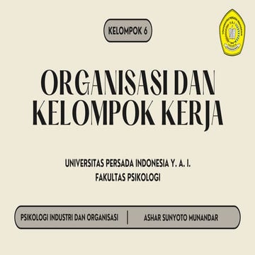 Organisasi dan Kelompok Kerja | PDF