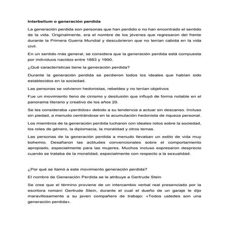 Interbellum o Generación Perdida....docx