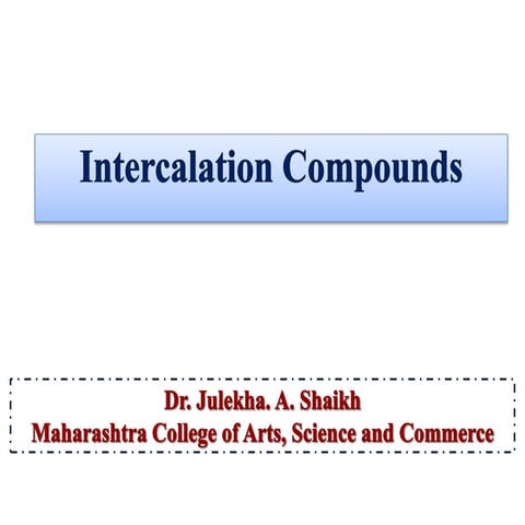 Intercalation Compounds by Dr. Julekha A. Shaikh | PPTX