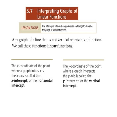 Intercepts and linear graphs | PPT