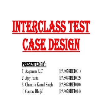 Interclass test case design in Object Oriented Software Testing.pptx