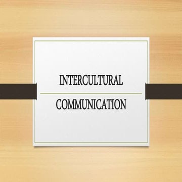 Intercultural communication | PPT