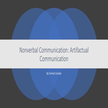 Intercultural Communication: Artifactual Communication | PPTX