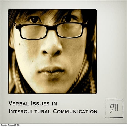 Verbal Issues in Intercultural Communication | PDF