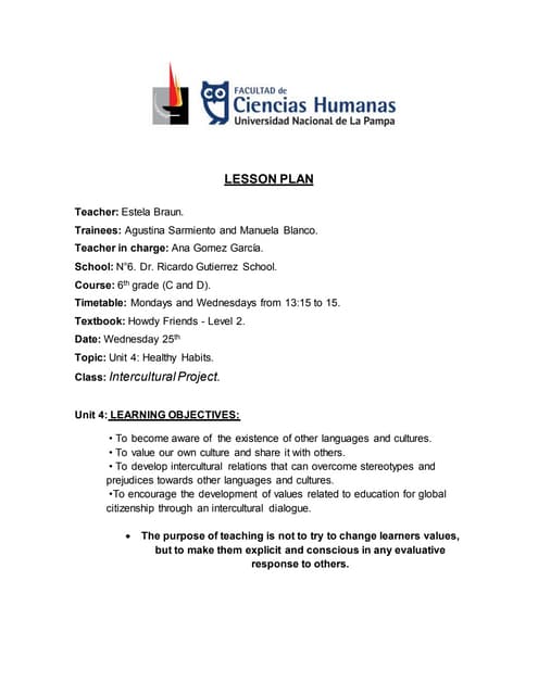 Food around the world lesson plan | DOCX