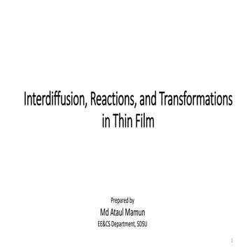 Interdiffusion, reactions, and transformations in thin film | PDF