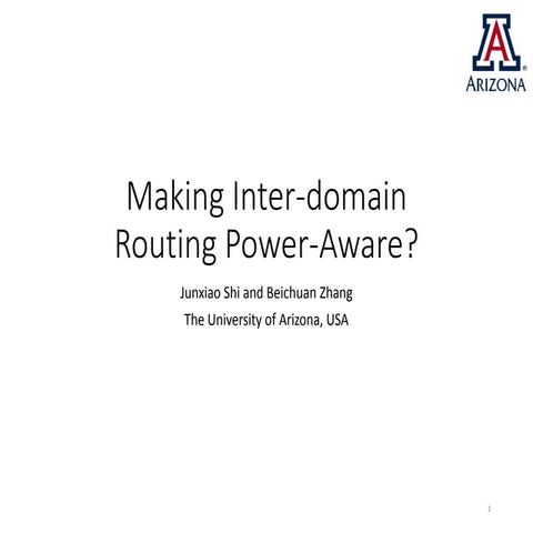 Making Inter-domain Routing Power-Aware? | PPT