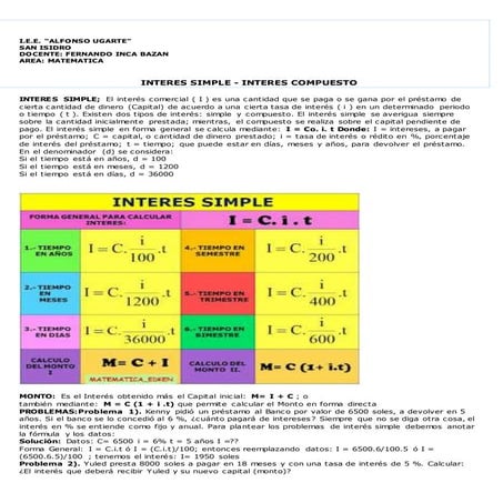 Interes simple y compuesto | DOCX