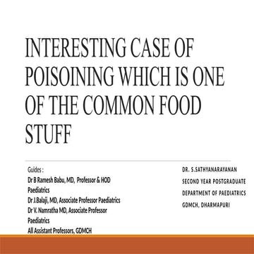 INTERESTING CASE OF POISOINING tapioca poisoning | PPTX
