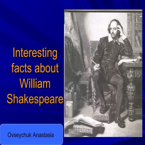 Interesting facts about shakespeare овсейчук анастасия 9 класс | PPT