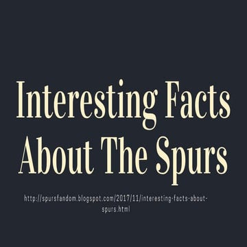 The San Antonio spurs | PPTX