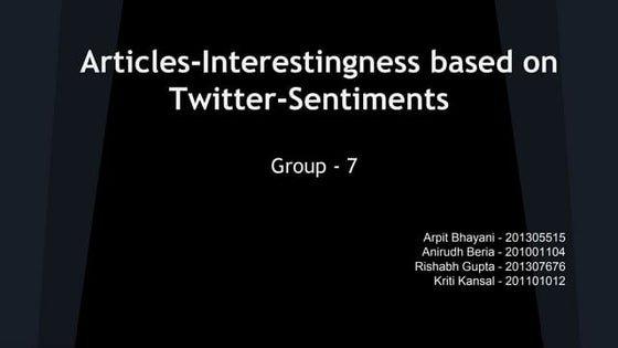 Sentiment analysis of twitter using python | PPTX | Social Networking | Internet