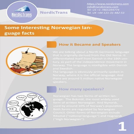 Interesting norwegian language facts nordic trans | PDF