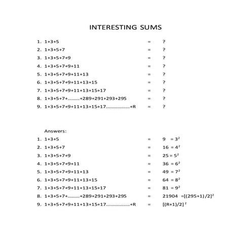 Interesting sums | DOCX
