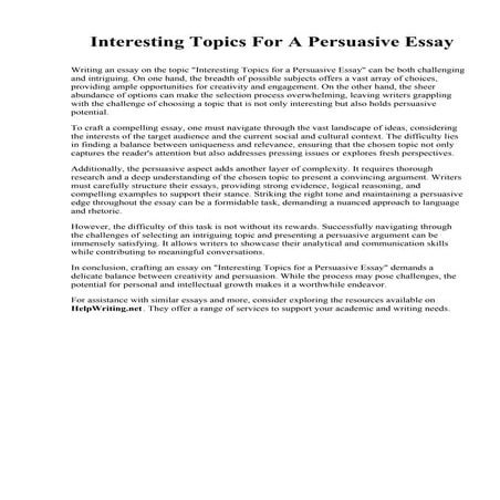Interesting Essay Topics For Teenagers.pdf