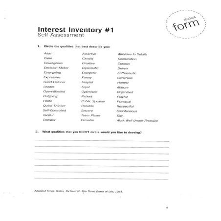 Interest inventory | PDF