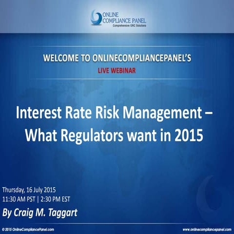 Interest rate risk management what regulators want in 2015 7.15.2015 ...
