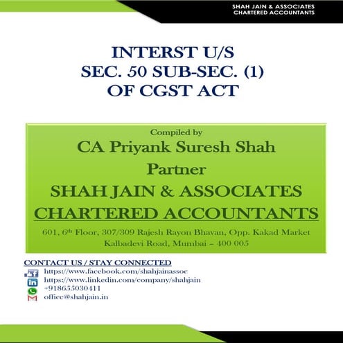 Interest u/sec.50(1) of CGST Act | PDF