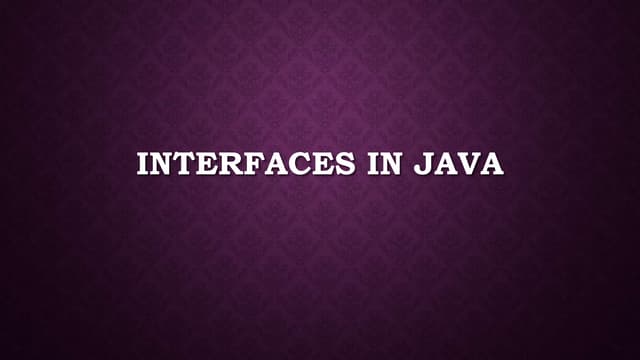 Interfaces In Java Pptx Programming Languages Computing 0444