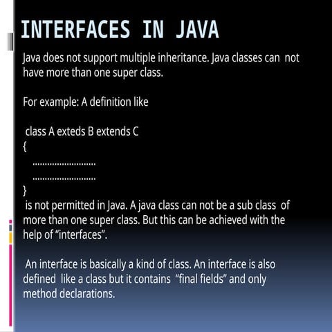 INTERFACES IN JAVA PROGRAMMING BY N SARATH KUMAR | PPT
