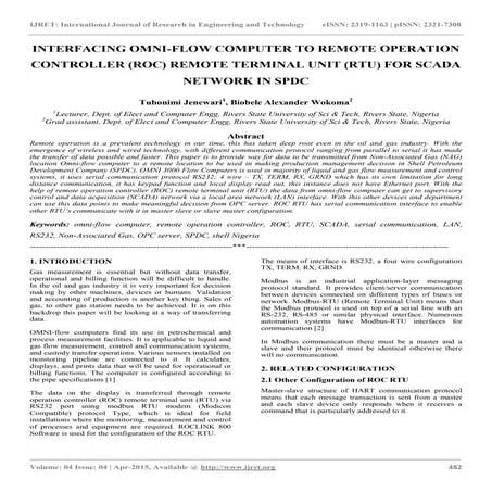Interfacing omni flow computer to remote operation controller (roc ...