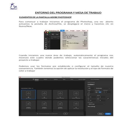 Interfaz de Photoshop nivel basico para apoyo | PDF