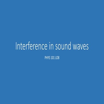 Interference in sound waves | PPTX