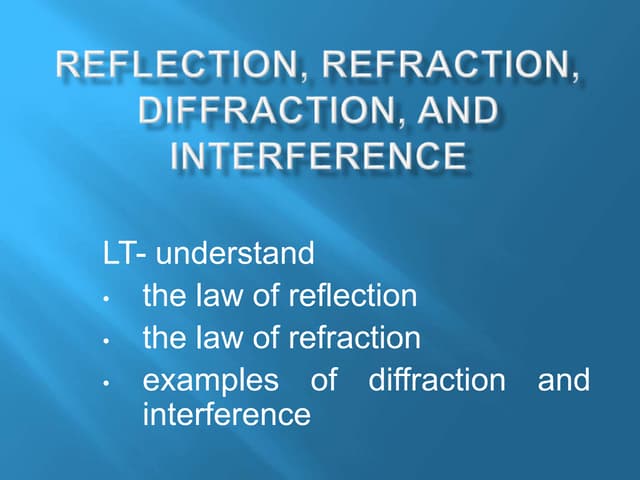 Interference Reflection Refraction Diffraction Pptx