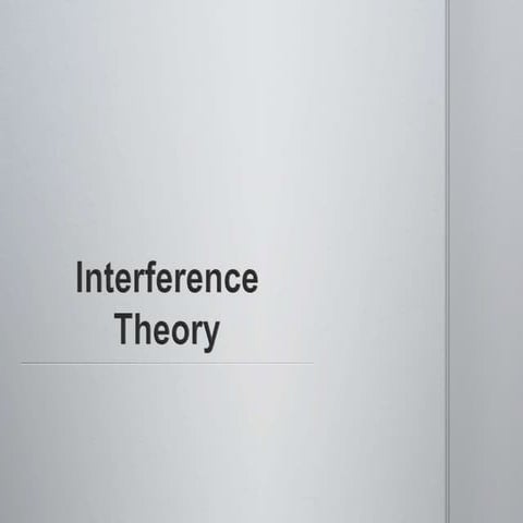 Interference Theory Olivia Lanes | Physics & Astronomy | University Of