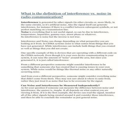 Interference vs. noise | PDF | Business | Business and Finance