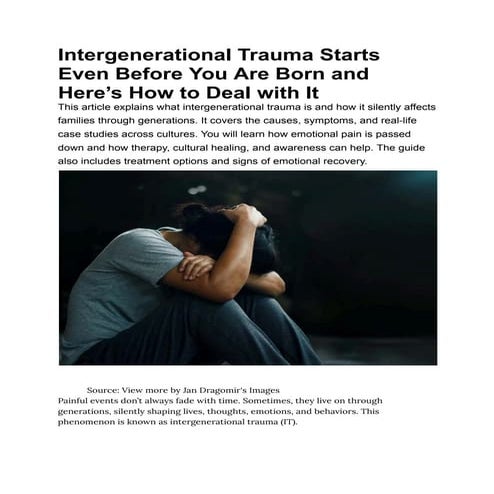 Intergenerational Trauma Starts Even Before You Are Born and Here’s How ...