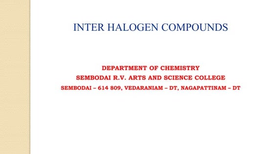 Halogens and inter halogen compounds | PPTX