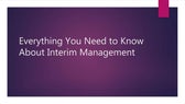 What is Interim Management? | PPT