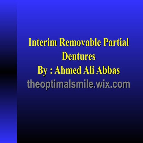 interim removable partial dentures | PPT