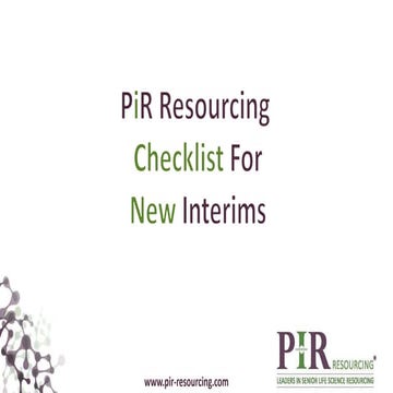 PiR Resourcing SME intro | PDF