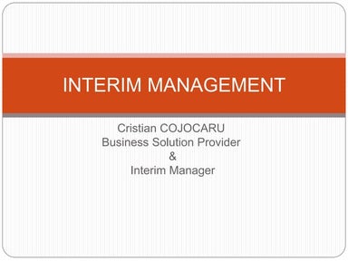 What is Interim Management? | PPT
