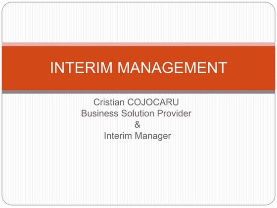 What is Interim Management? | PPT