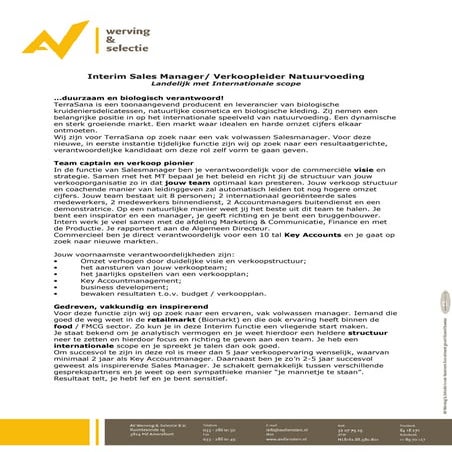 Interim Sales Manager biomarkt | PDF