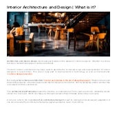 Interior Architecture and Design | What is it? | PDF