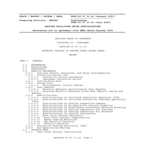 Interior coating of welded steel water tanks | PDF