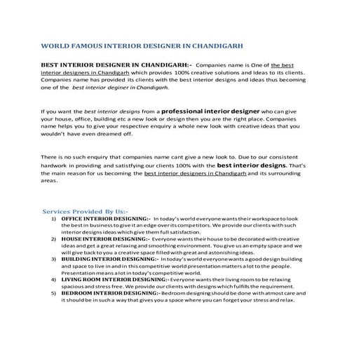 Interior design content | DOCX