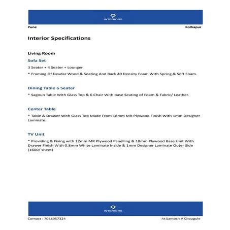 Interior specifications | PDF