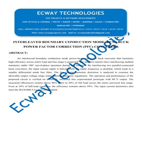 Interleaved boundary conduction mode (bcm) buck power factor correction ...